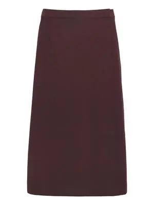 Lafayette 148 New York Stretch-wool Midi Skirt - Burgundy