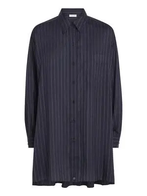 LAFAYETTE 148 NEW YORK Lafayette 148 Silk-Blend Pinstripe Shirt