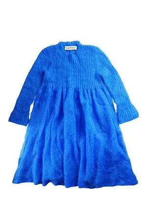 TRAMP IN DISGUISE Hand-knitted Mohair Jumper Dress - Blue