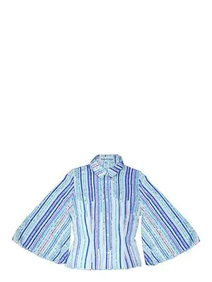 TRAMP IN DISGUISE Printed Lyocell Shirt - Blue