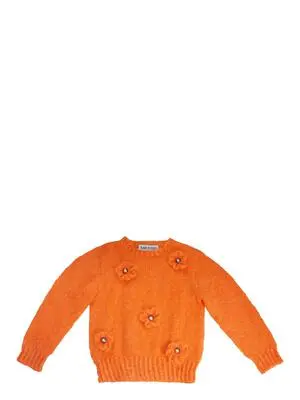TRAMP IN DISGUISE Lilly Jumper Hand Knitted Mohair Pullover - Orange