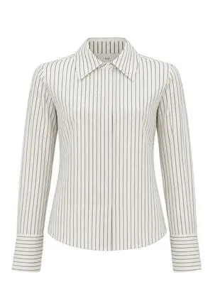 Co Silk Stripe Button Front Shirt - Multicolour