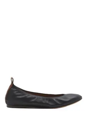 LANVIN Leather Ballerina Flats - Black