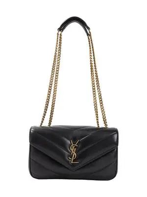 Saint Laurent Lou Lou Leather Handbag, W 24cm X H 14cm X D 6cm - Black