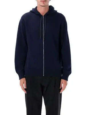 Bottega Veneta Wool-blend Zip-up Hoodie - Blue