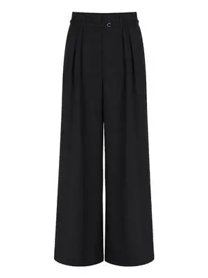 Dries Van Noten Pleated Wide-leg Wool Trousers - Black
