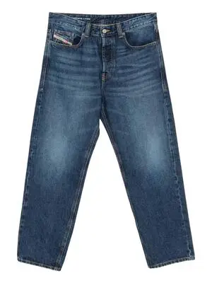 DIESEL® Regular Fit Drop Crotch Tapered Jeans - Blu