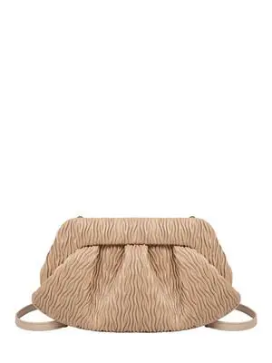 THEMOIRE Ruched Shoulder Bag - Beige