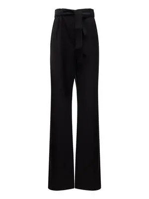 MAX MARA MAX MARA Pure Virgin Wool Wide-Leg Trousers With Tie Belt