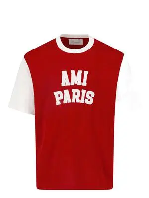 AMI Paris Graphic Short Sleeve T-shirt - Red