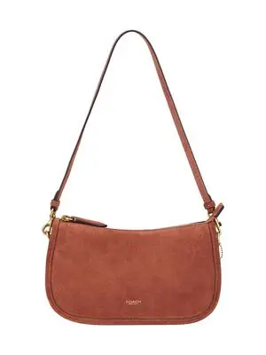 COACH Suede Oval Shoulder Handbag - Brown