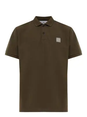 Stone Island Stone Island? Logo-Patch Short-Sleeve Polo Shirt Coalgrey