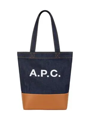 A.p.c. A. P.C. Logo Tote Handbag With Contrasting Logo 30 X 40 X 14 Cm Denim