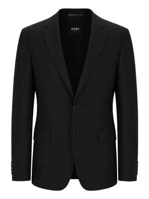BOSS Virgin Wool Tailored Blazer - Black