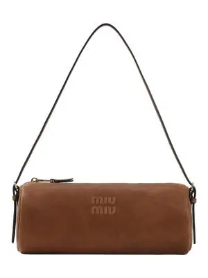 Miu Miu Miu Miu Mini Leather Pouch Handbag Brown
