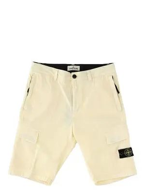 Stone Island Cargo Bermuda Shorts - White