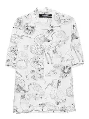 Jacquemus Printed Cotton Shirt - White