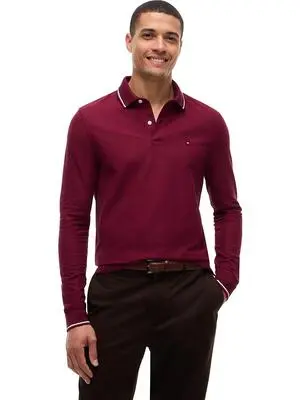 Tommy Hilfiger Long-sleeve Tommy Wicking Polo - Deep Rouge