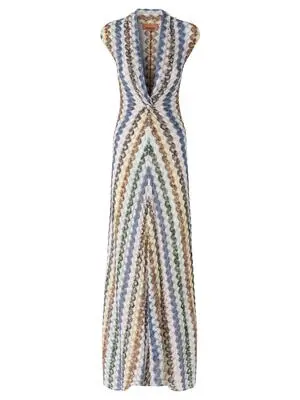 Missoni Long Lace Dress With Knot Detail - Multicoloured