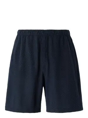 Missoni Tone-on-tone Chevron Cotton And Viscose Bermuda Shorts - Blue