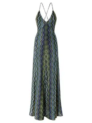 Missoni Long Viscose Dress With Snake Motif Multicoloured