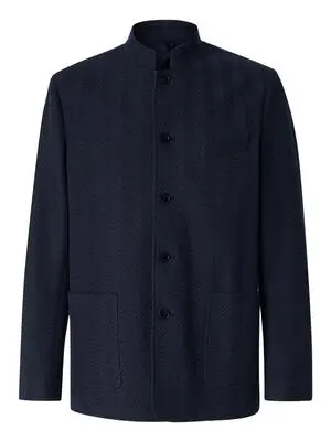 Missoni Tone-on-tone Chevron Cotton And Viscose Jacket - Blue