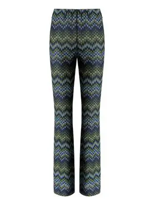 Missoni Missoni Snake Motif Viscose Flare Trousers Multicoloured