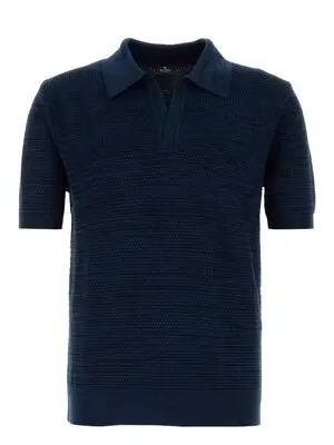 Etro Navy Cotton Polo Shirt - Blue