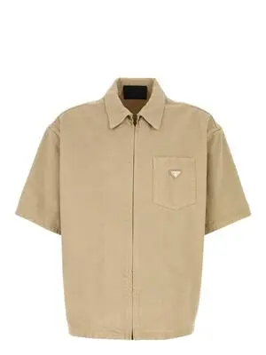 Prada Prada Men Beige Denim Shirt Brown