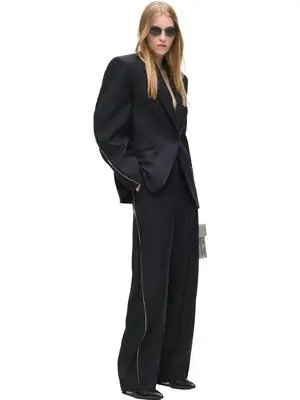 Karl Lagerfeld Barrel-leg Zip Pants - Black