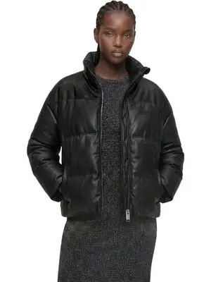 KL JEANS Faux-leather Puffer Jacket