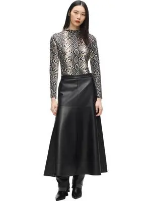 Karl Lagerfeld Faux-leather Midi Skirt - Black