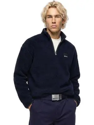 KL JEANS Half-zip Fleece Sweatshirt - Peacoat