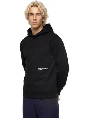 Karl Lagerfeld Ombré Box Logo Hoodie - Black