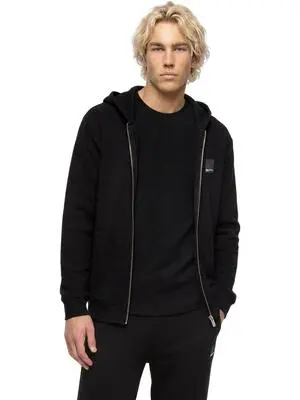 KL JEANS Waffle Zip-up Hoodie - Black