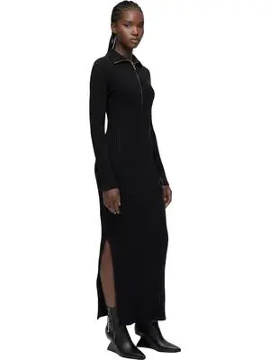 KL JEANS Zipped Maxi Knit Dress - Black