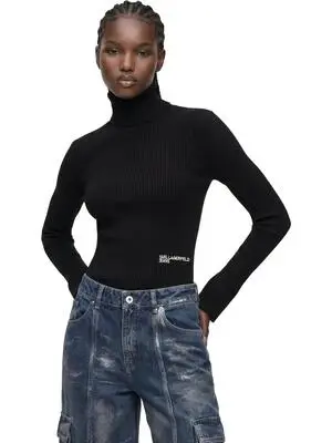 KL JEANS Jeans Ribbed Rollneck Sweater - Black