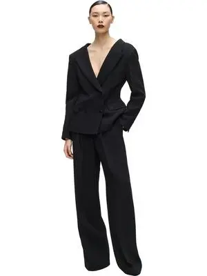 Karl Lagerfeld Wide-leg Tailored Trousers - Black