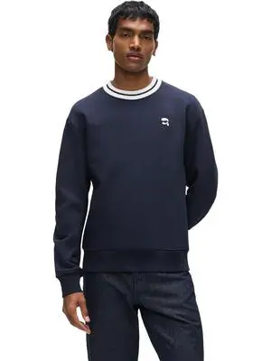 Karl Lagerfeld Ikon Striped Neck Sweatshirt Peacoat