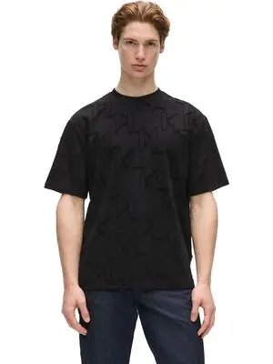 Karl Lagerfeld All-over Monogram T-shirt - Black