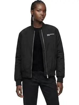 Karl Lagerfeld Reversible Faux-fur Bomber Jacket - Egret