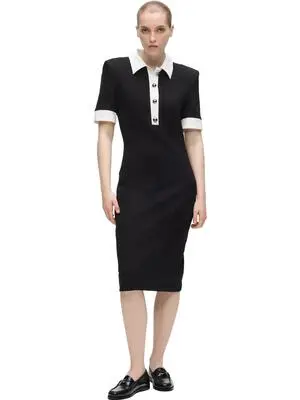 Karl Lagerfeld Contrast Collar Dress - Black/white