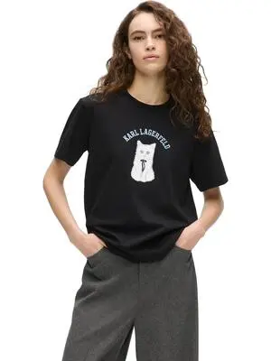 Karl Lagerfeld Ikon Choupette Sketch T-shirt - Black
