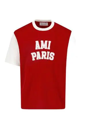 AMI Paris Printed Logo T-shirt - Red