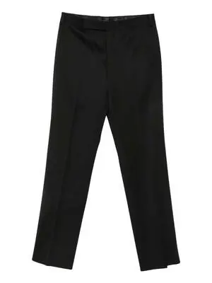 LARDINI Tailored Straight-leg Trousers With Pressed Crease - Black