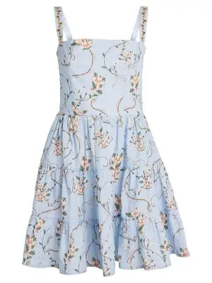 AGUA BENDITA Agua By Agua Bendita Linen Tiered Mini Dress