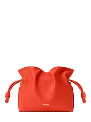 Loewe Mini Leather Flamenco Clutch Bag - Orange