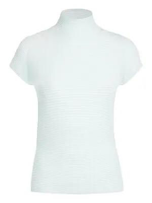 Issey Miyake Wooly Pleats Mock-neck Top - Blue