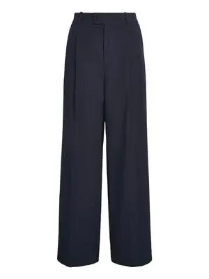 WITH NOTHING UNDERNEATH Seersucker Rampling Trousers - Navy