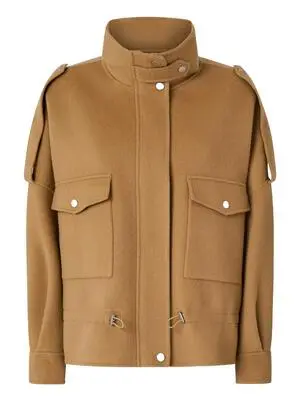 Pinko High-neck Drawstring Hem Jacket - Camel